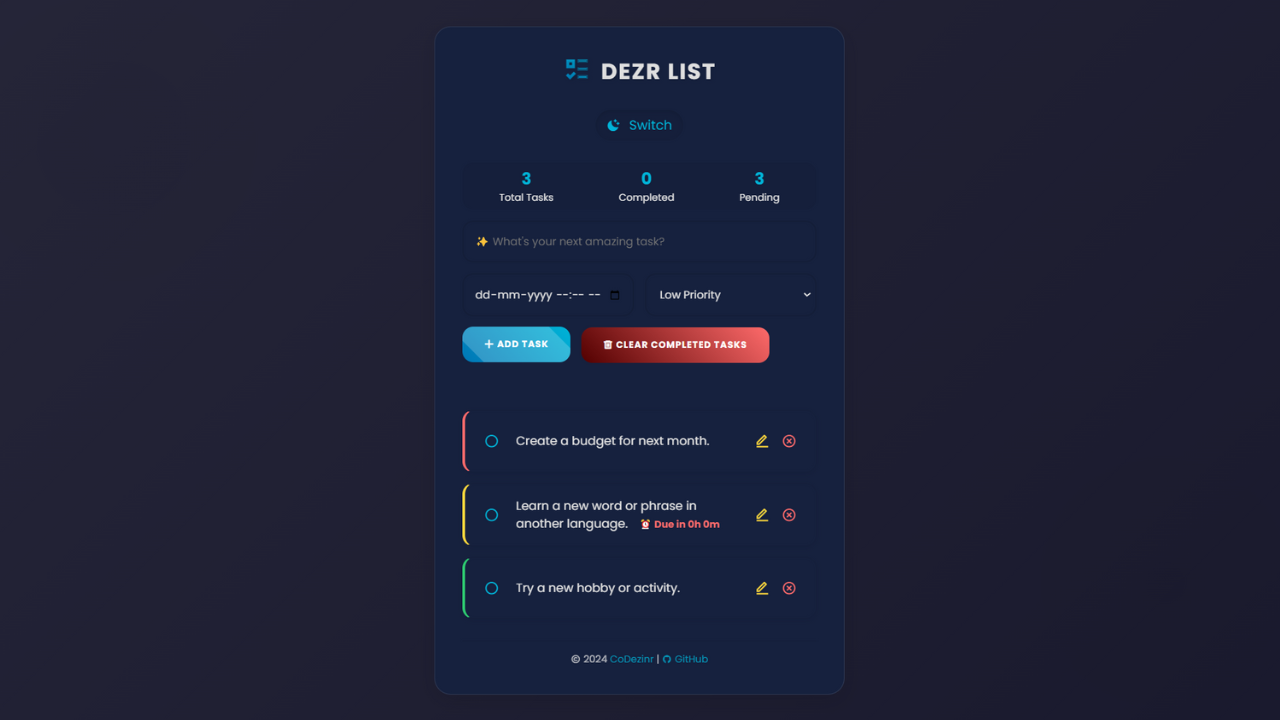 DezrList - Beautiful Task Management & Productivity App